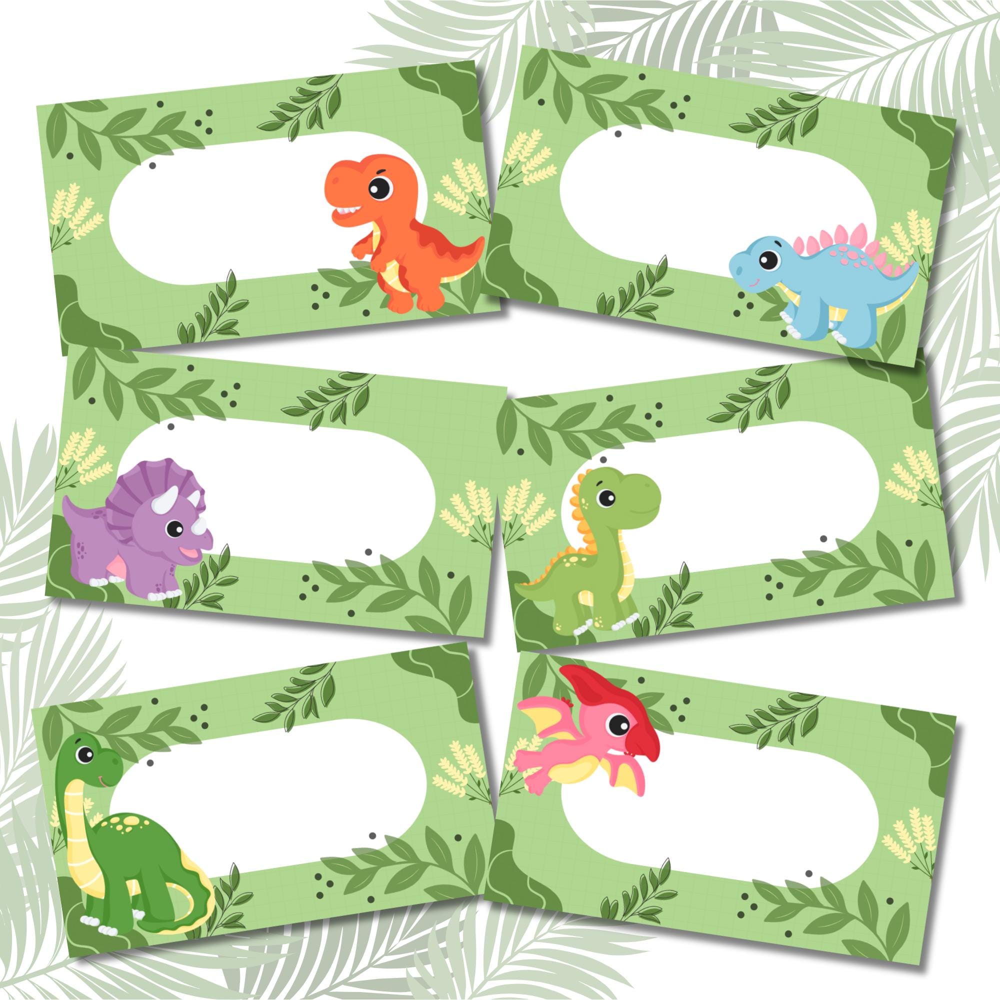 Printable Dinosaur Name Tags for Kids | Cute Editable Name Labels ...