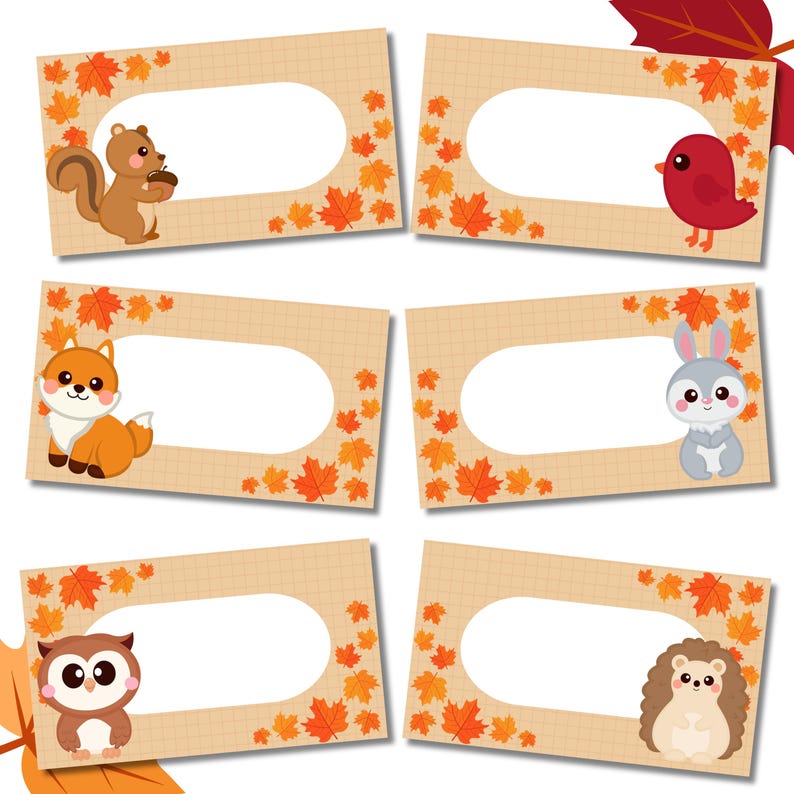 Fall Animal Name Tags: Woodland Classroom Labels (digital Download)) - Etsy