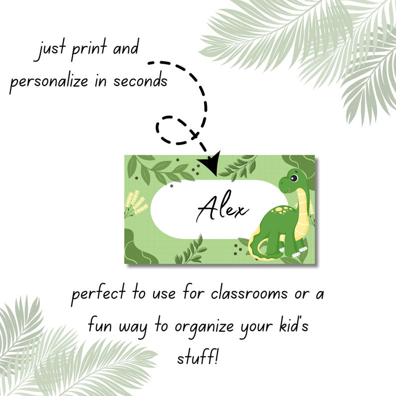 Dinosaur Name Tags: Printable, Editable PDF for Kids - Classroom ...