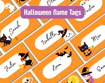 Holiday Label Template / Holiday Name Tags / Halloween Name Tags ...