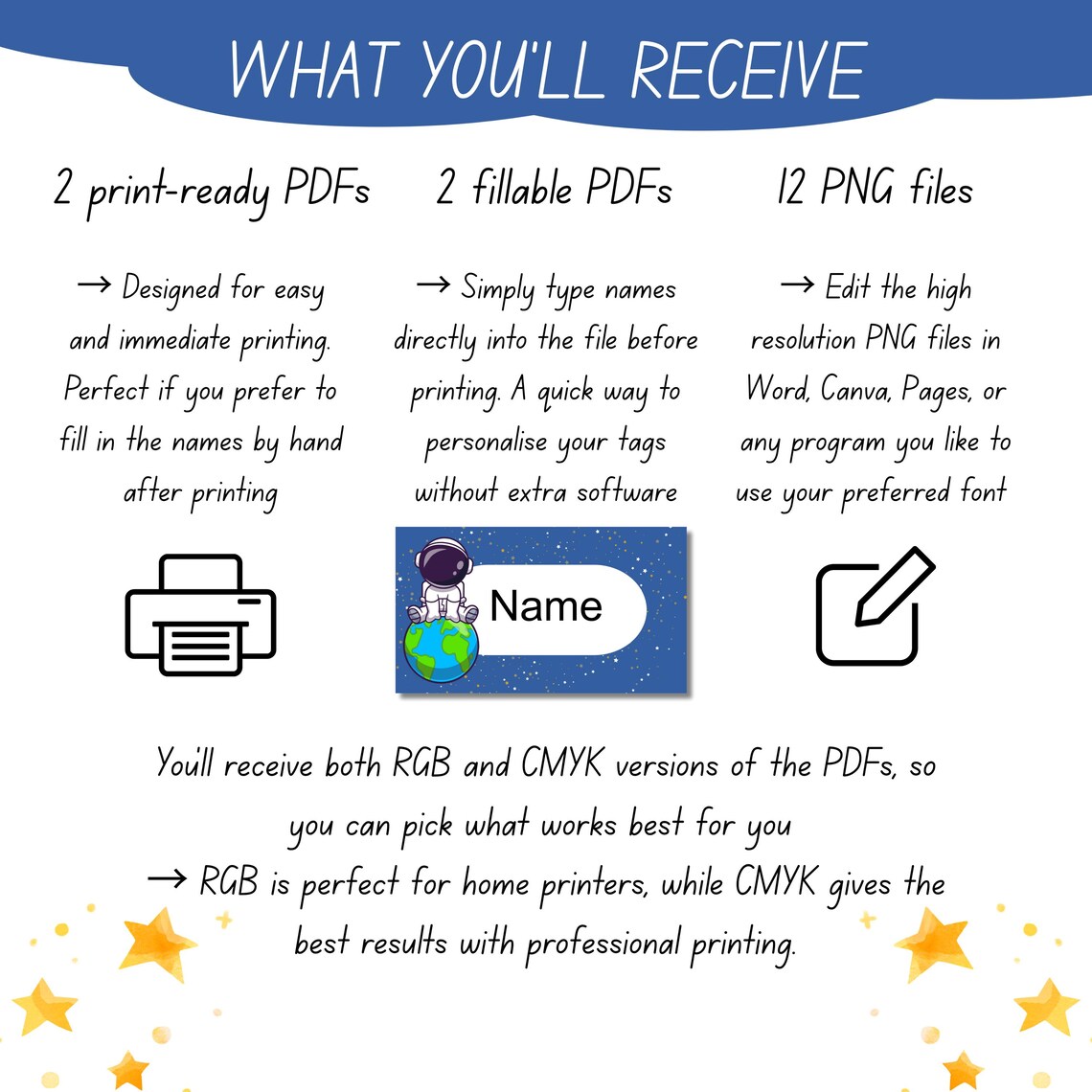 Printable Space Name Tags: Astronaut Classroom Labels (digital Download ...
