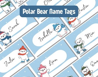 Editable Polar Bear Name Tags - Winter Themed Classroom Labels for ...