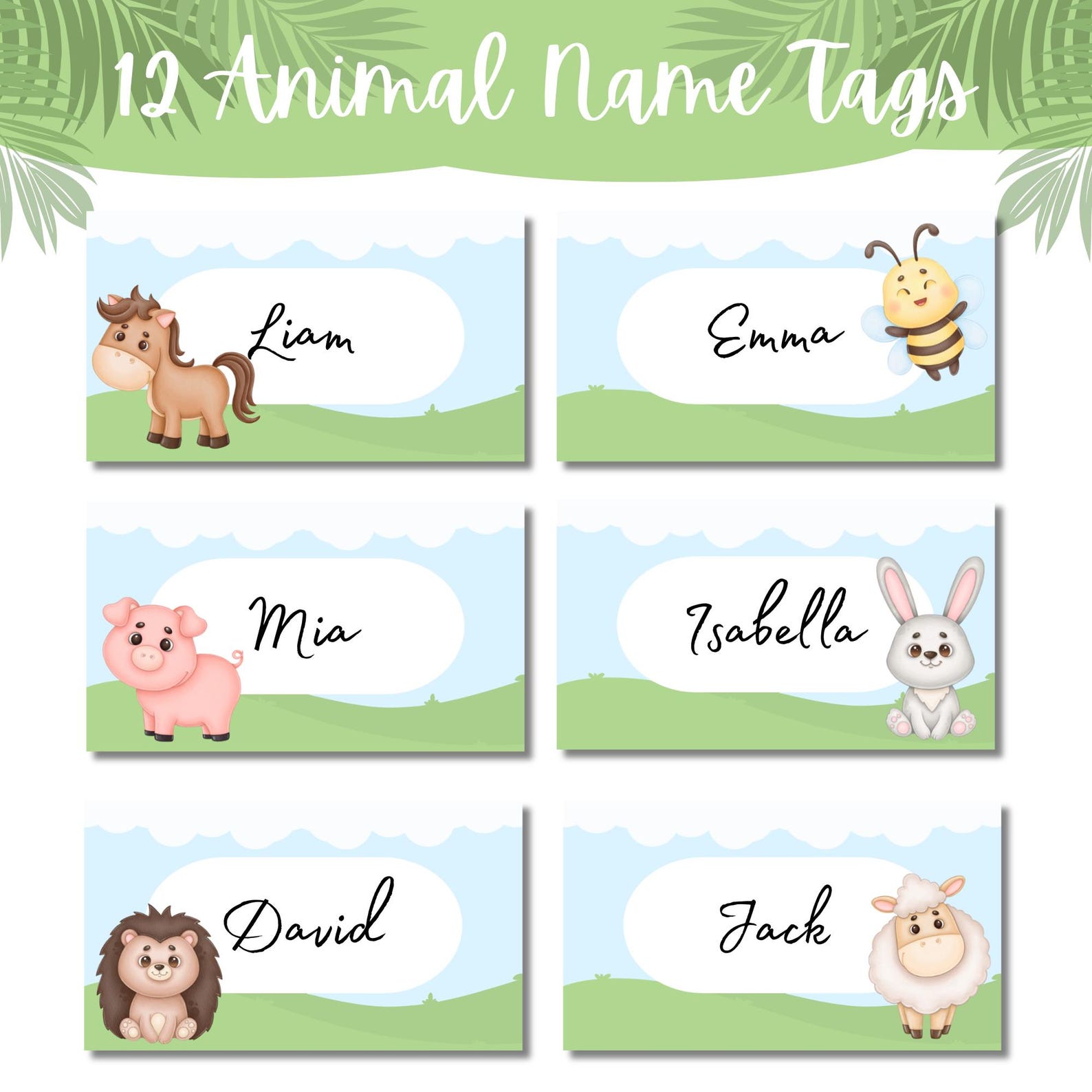 Printable Animal Name Tags for Kids | Classroom Labels for School ...