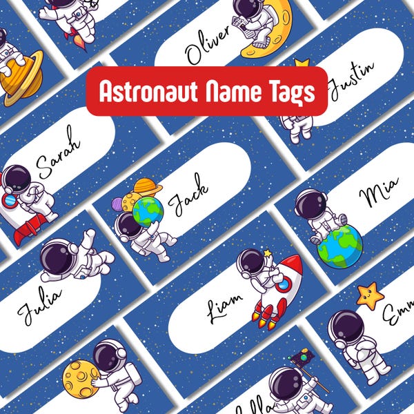 Space Name Tags - Etsy