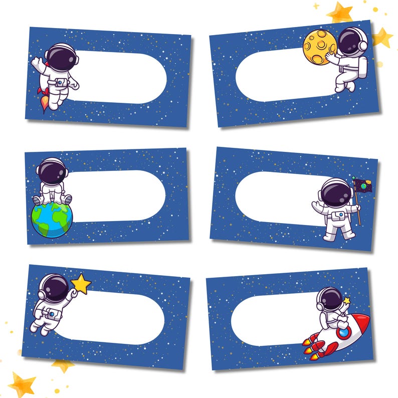 Printable Space Name Tags: Astronaut Classroom Labels (digital Download ...