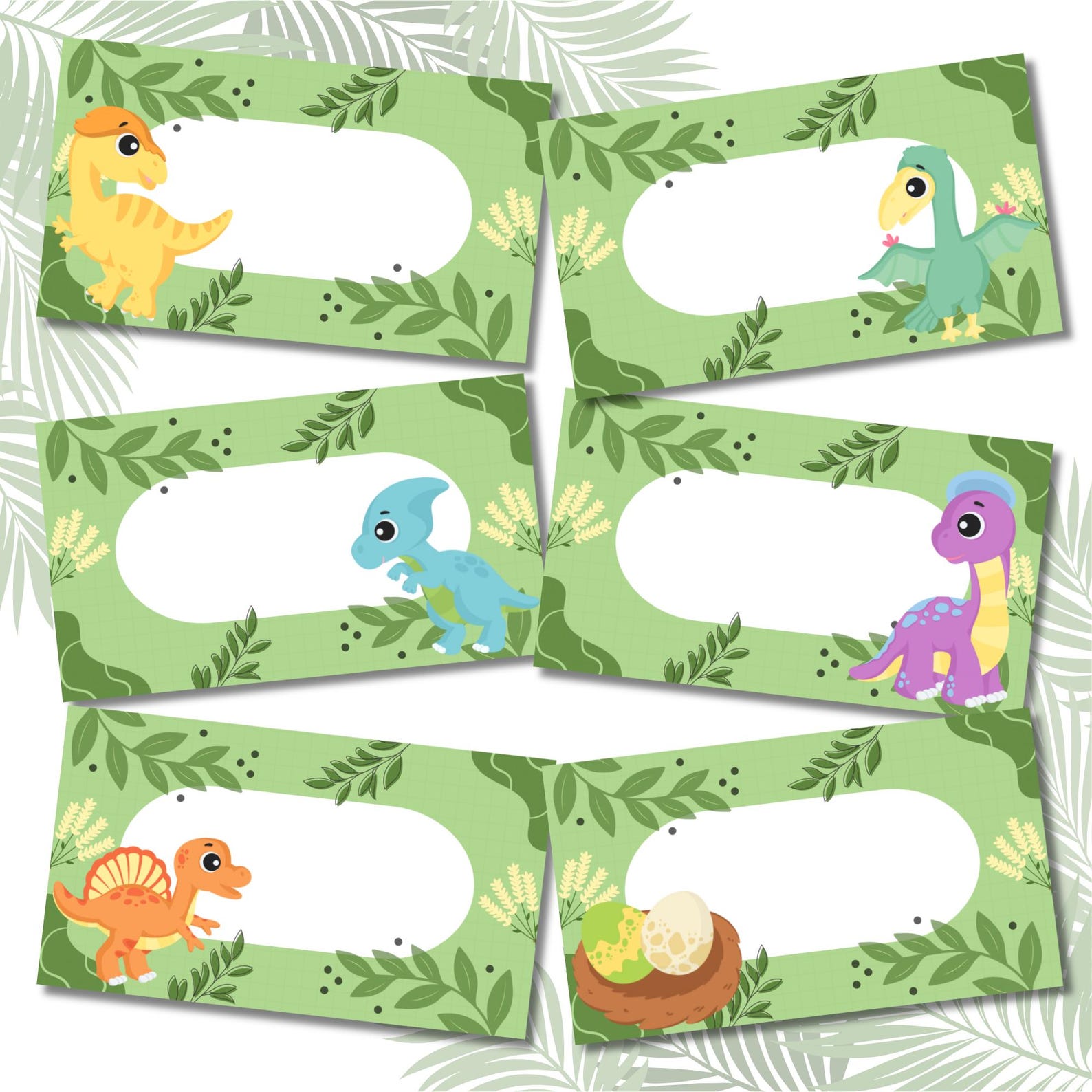 Printable Dinosaur Name Tags for Kids | Cute Editable Name Labels ...