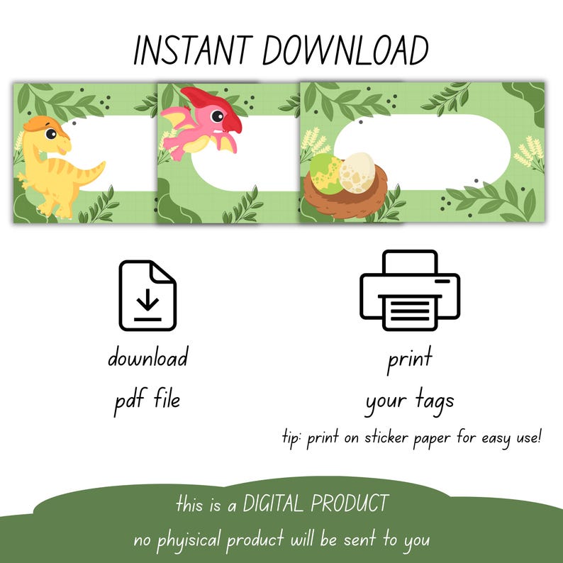 Dinosaur Name Tags: Printable, Editable PDF for Kids - Classroom ...