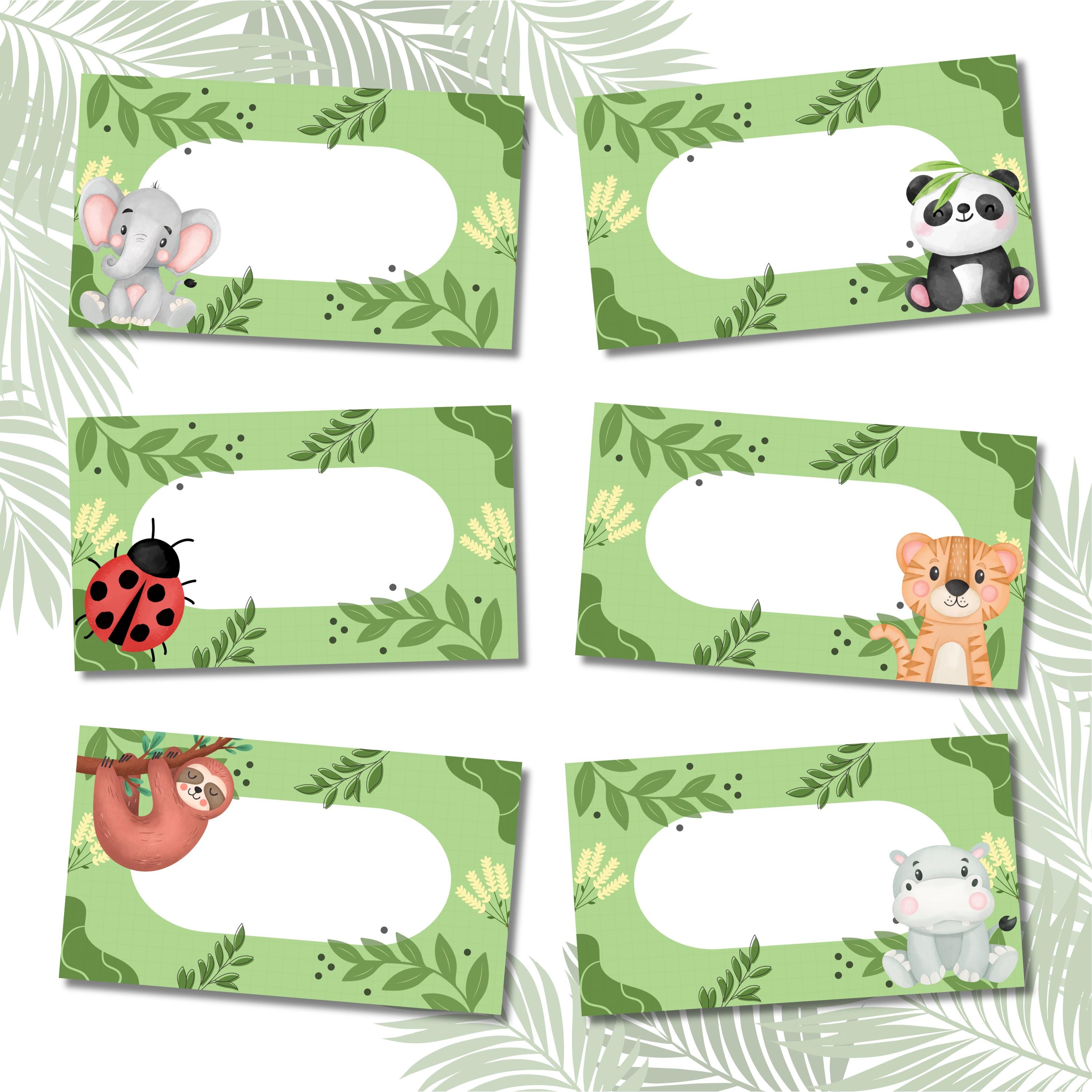 Jungle Animal Name Tags: Printable Safari Labels for Kids (digital ...