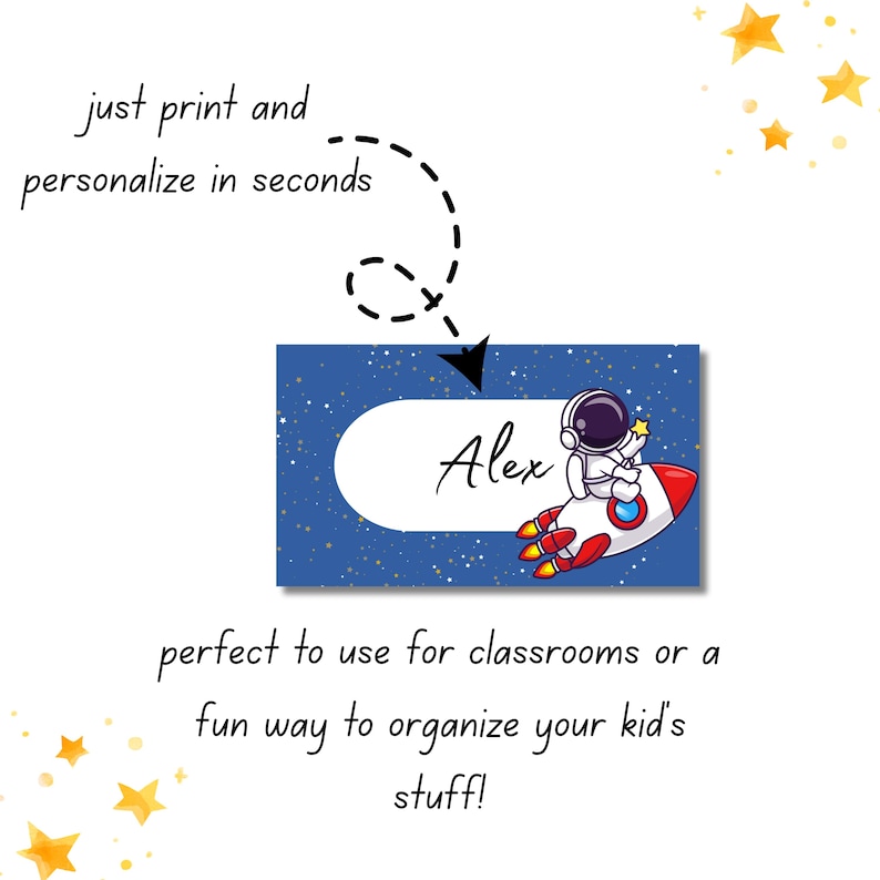 Printable Space Name Tags: Astronaut Classroom Labels (digital Download ...