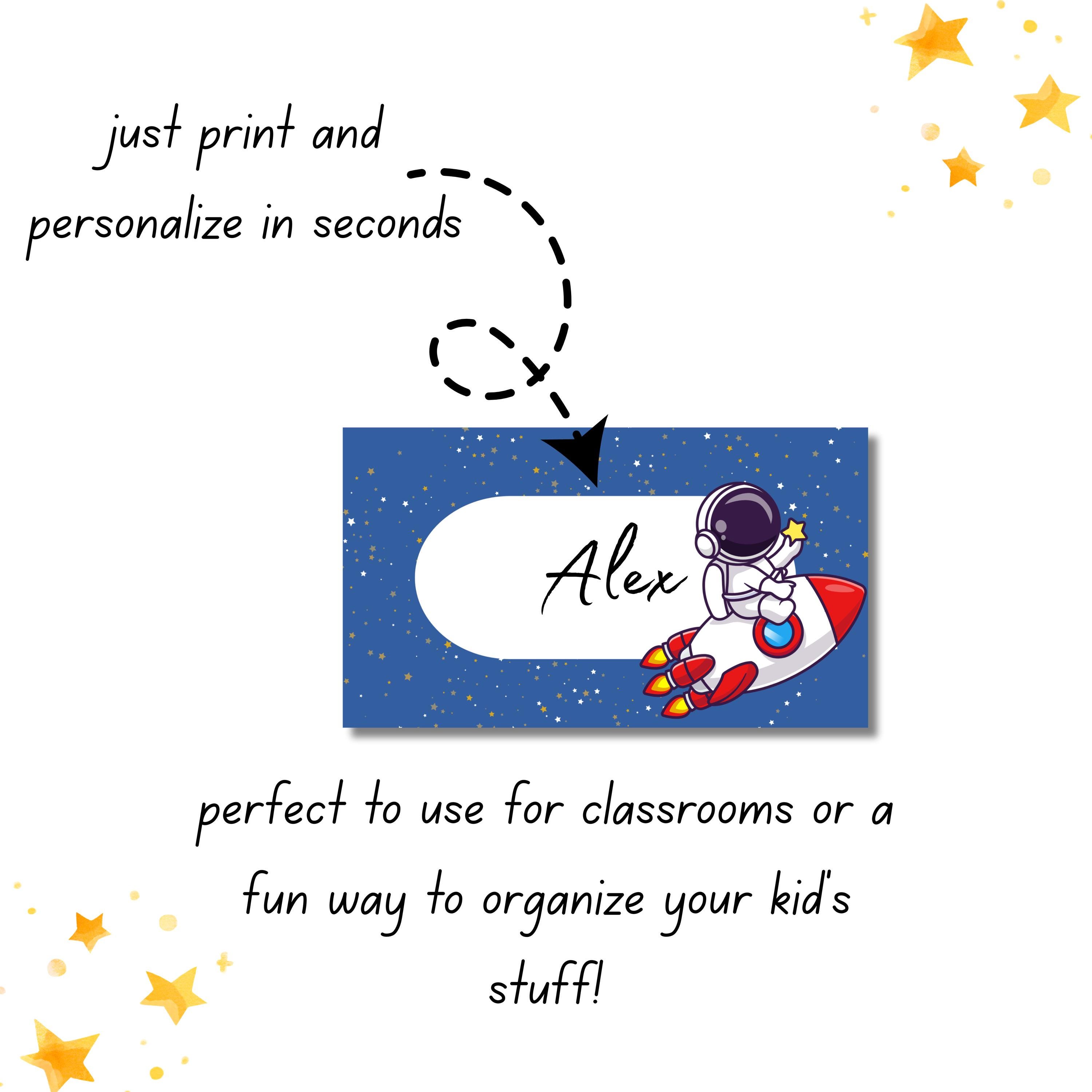 Printable Space Name Tags: Astronaut Classroom Labels (digital Download ...