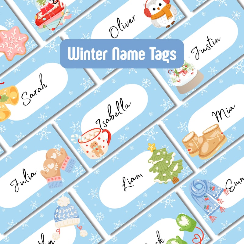 Snowflake Name Tags - Etsy