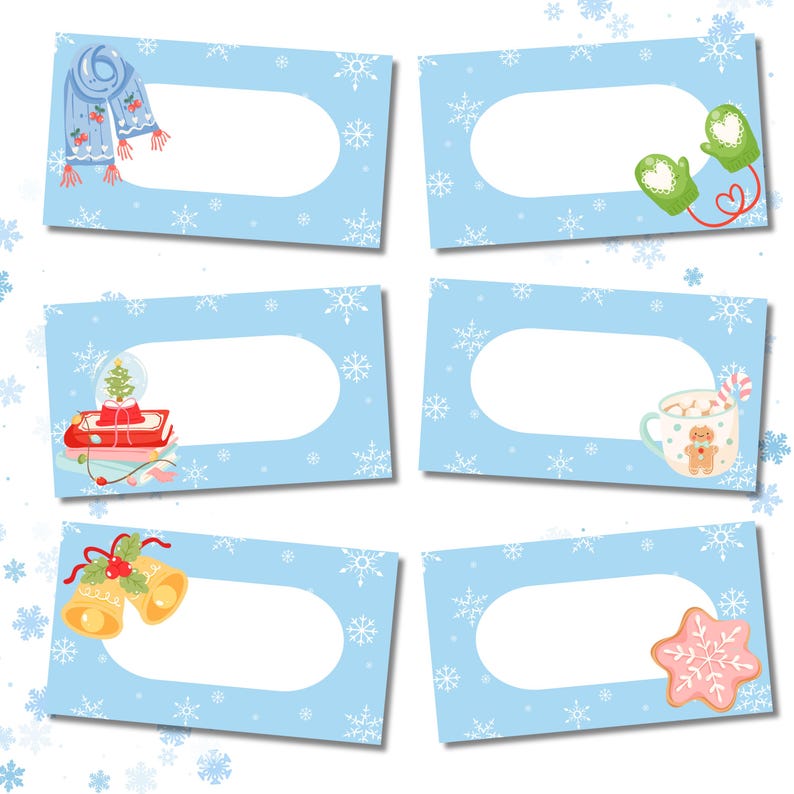 12 Printable Winter Name Tags | Classroom Labels (digital Download) - Etsy