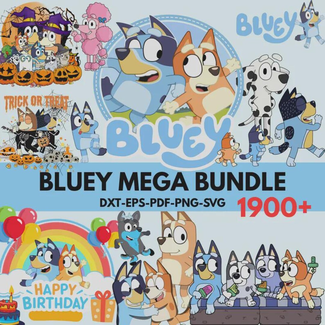 Bluey Mega Clipart Pack: 1900+ PNG & SVG Files (digital Download ...