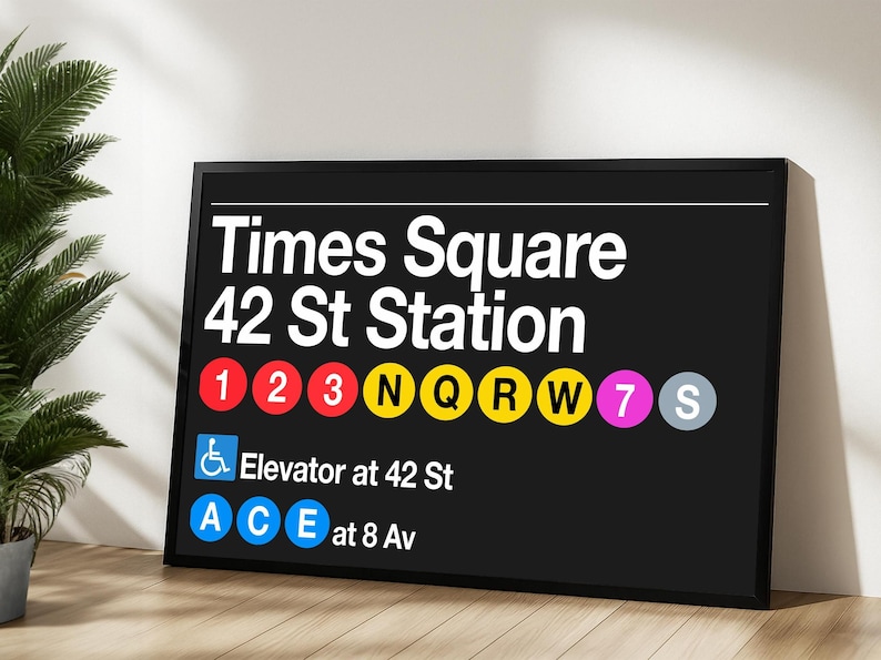 Times Square Subway Sign Poster: NYC Transit Wall Art - Etsy