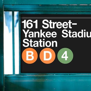 Yankee Stadium Subway Sign Poster: Bronx Baseball Decor - Etsy