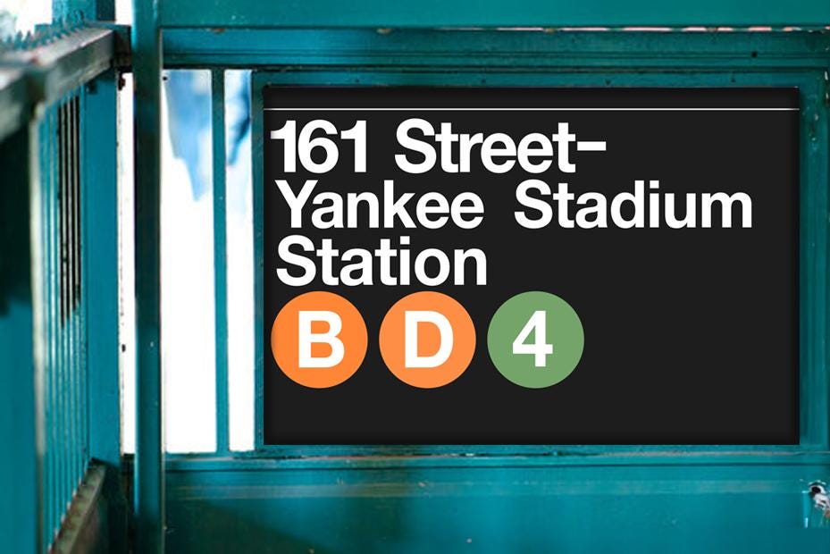 Yankee Stadium Subway Sign Poster: Bronx Baseball Decor - Etsy