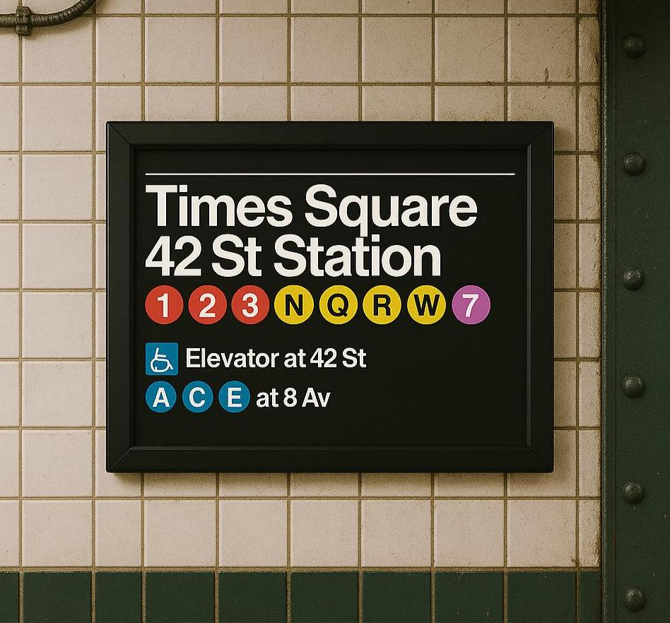 Times Square Subway Sign Poster: NYC Transit Wall Art - Etsy