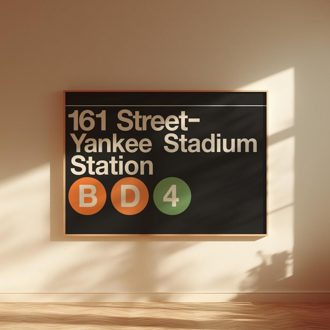 Yankee Stadium Subway Sign Poster: Bronx Baseball Decor - Etsy