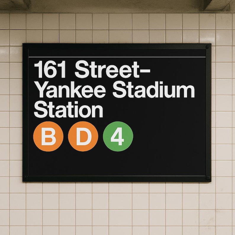 Yankee Stadium Subway Sign Poster: Bronx Baseball Decor - Etsy