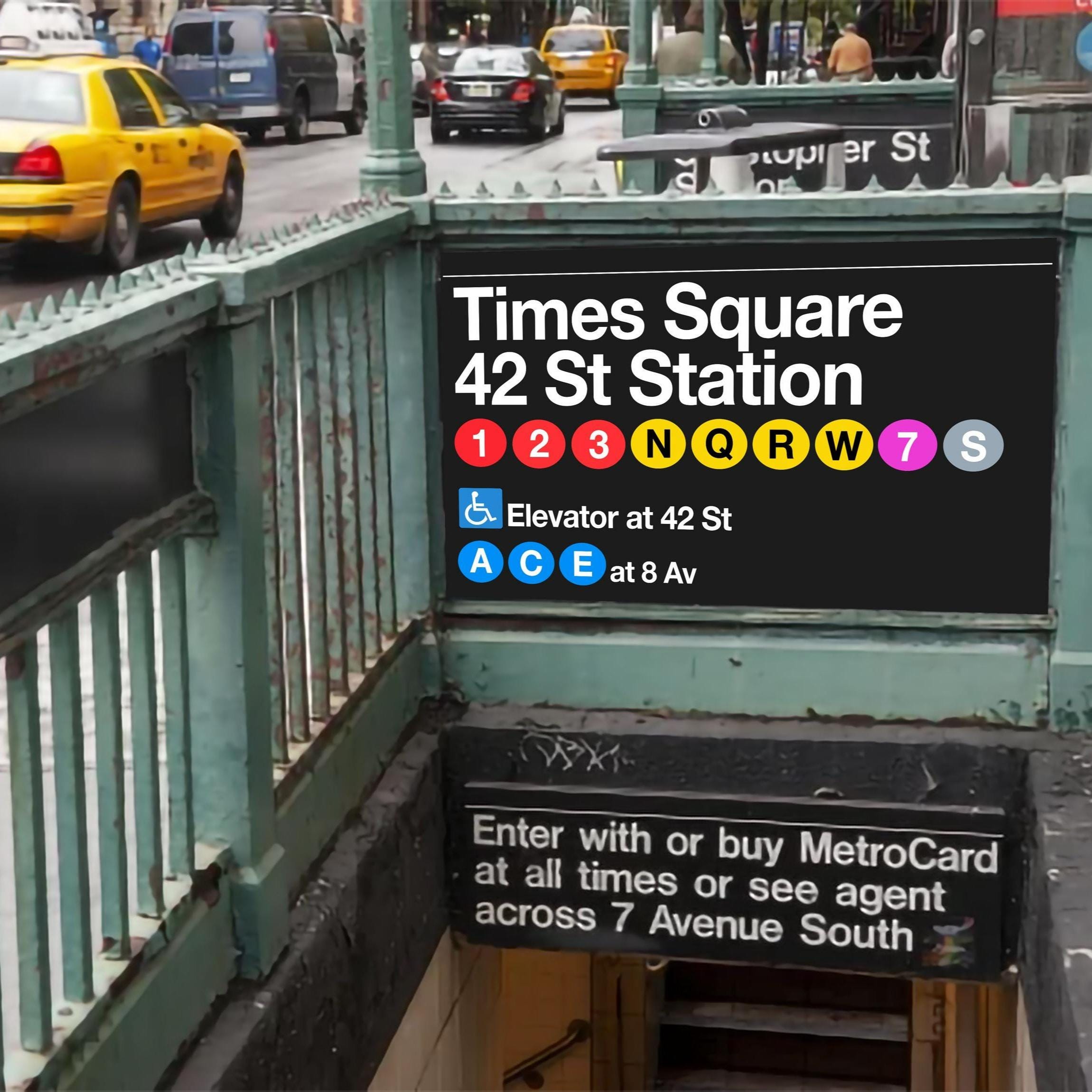 Times Square Subway Sign Poster: NYC Transit Wall Art - Etsy