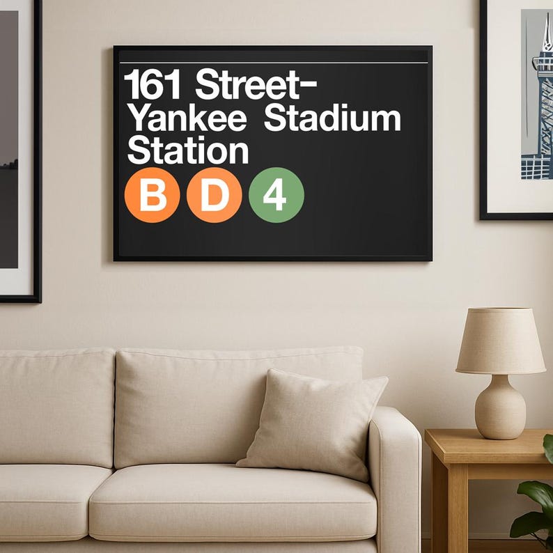 Yankee Stadium Subway Sign Poster: Bronx Baseball Decor - Etsy