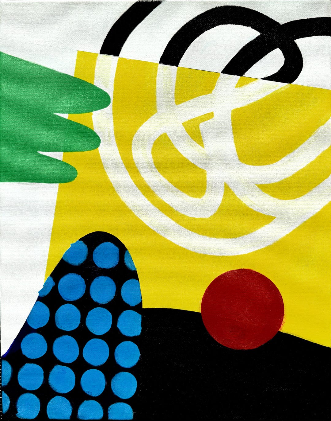 Hand Painted Original Geometric Contemporary Art. "primary Shapes #1 ...