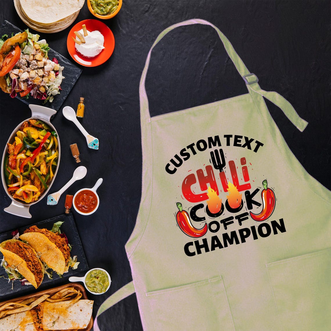 Personalized Chili Cook off Aprons, Custom Hot Pepper Cooking Contest ...