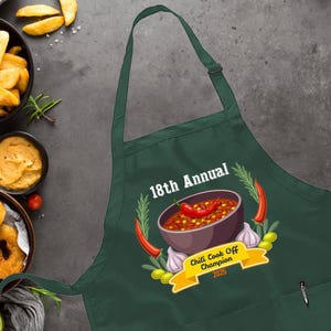Personalized Chili Cook off Aprons, Custom Hot Pepper Cooking Contest ...