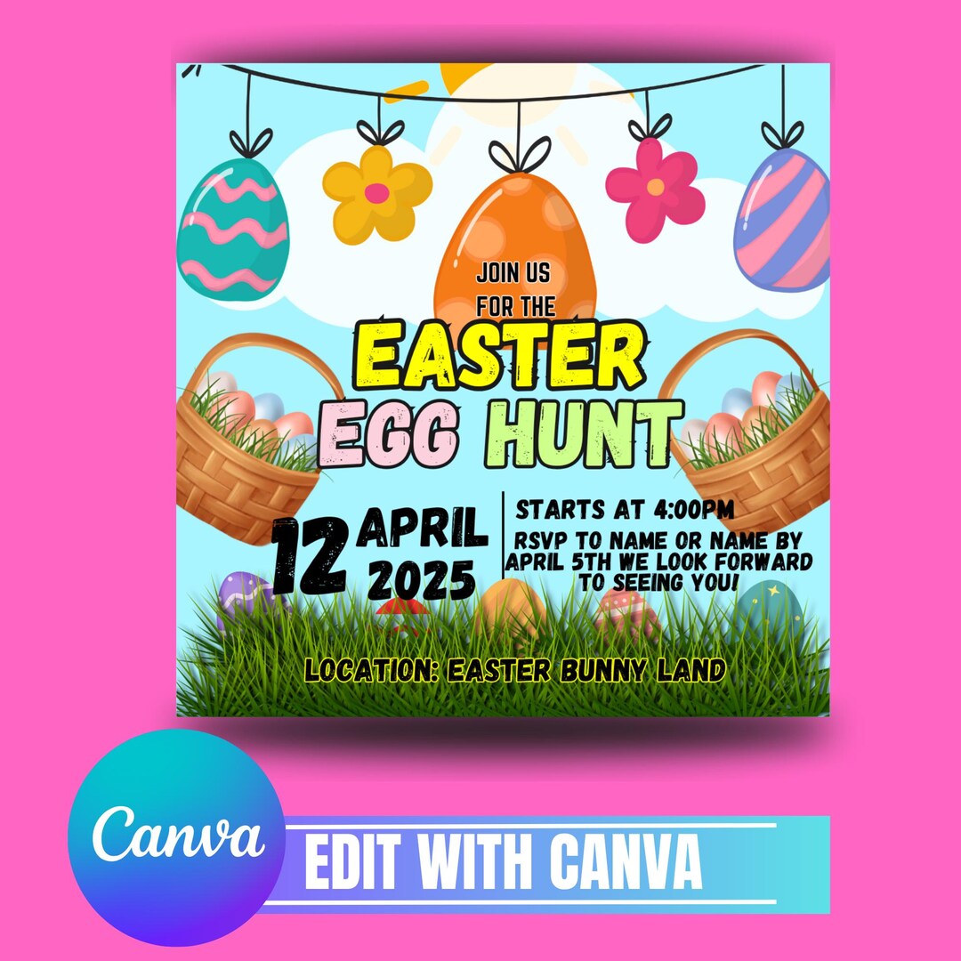 Easter Egg Hunt Flyer Template EDITABLE, Spring Flyer Event ...