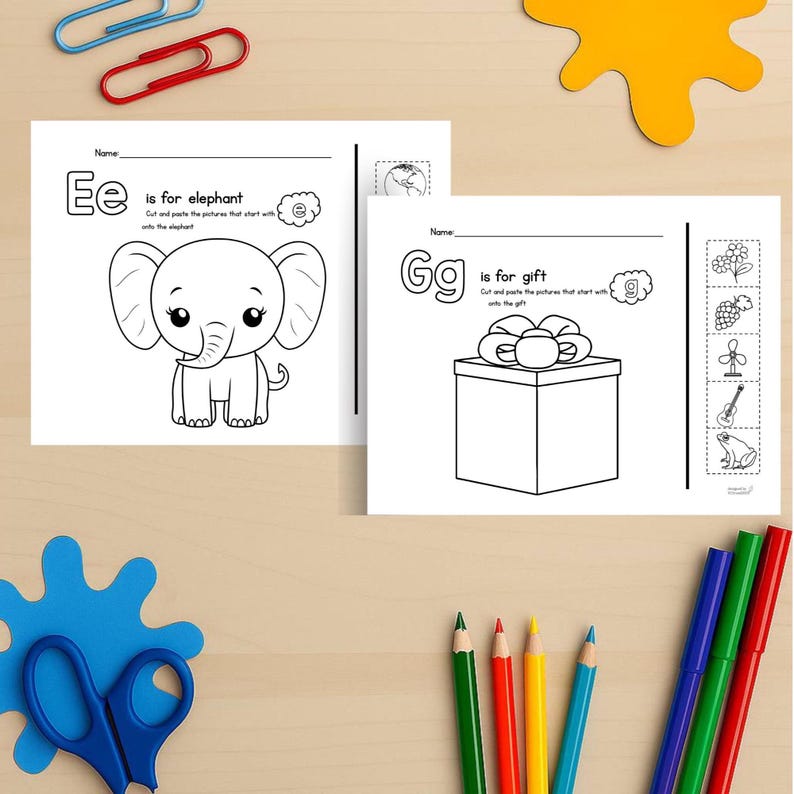 Alphabet Cut & Paste Worksheets A–Z | Fun Preschool Printable ...