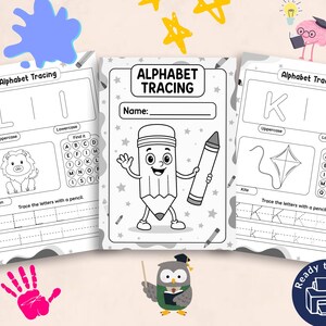 Alphabet Tracing Workbook: Preschool Handwriting Practice (digital PDF ...