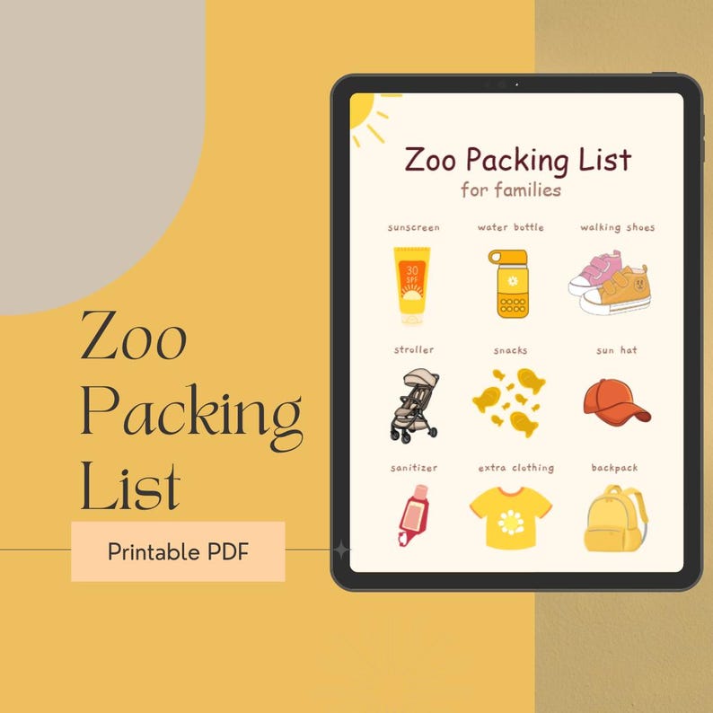 Printable Zoo Packing List for Families - Etsy