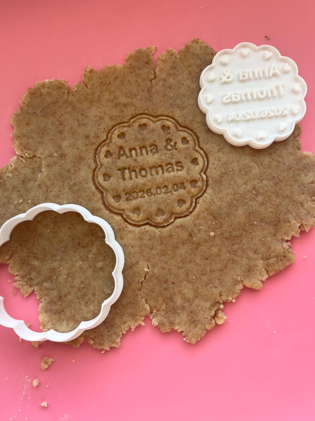 Personalized wedding cookie cutter with names & date, Custom engagement ...