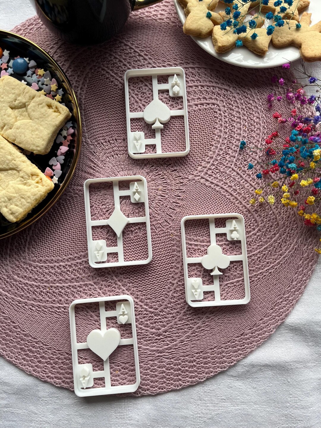 Poker Card Cookie Cutter, Ace of Hearts Cookie Cutter, Ace of Spades ...