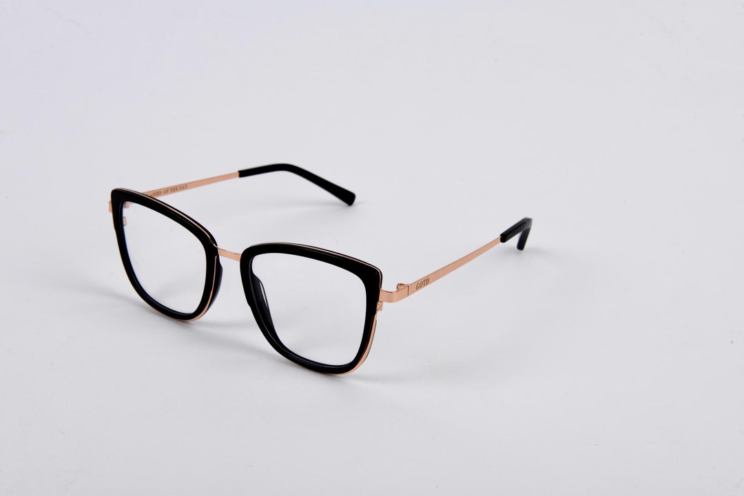 Winged Black Glasses, Acetate Glasses, Plastic Glasses, Winged Frames ...