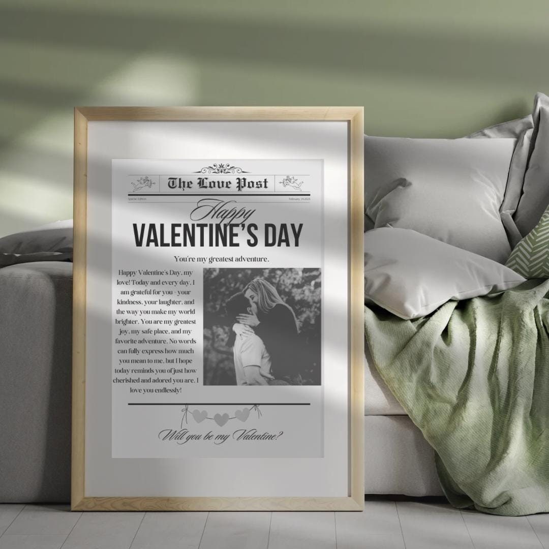 Valentine’s Day Newspaper Template, Valentine’s Day Gift Idea ...