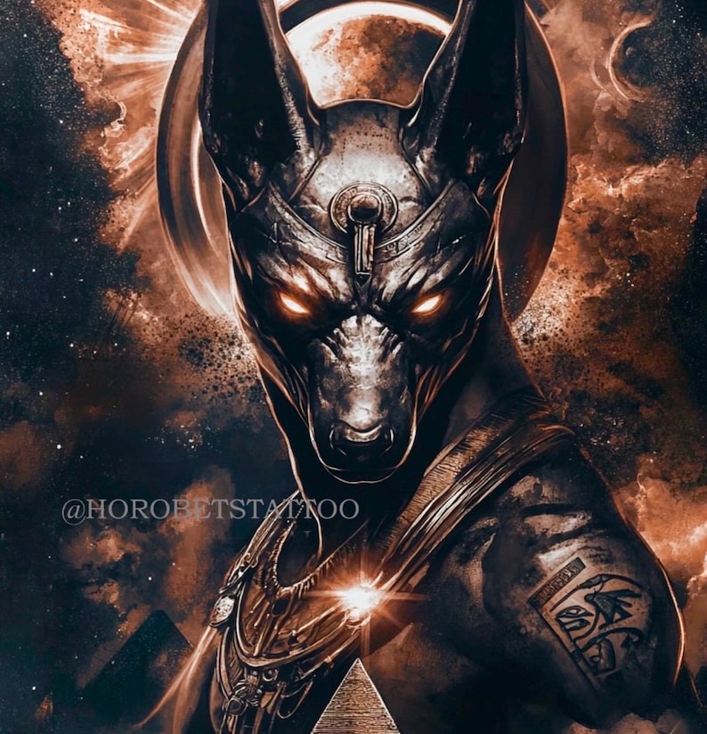 Hyper Realistic Anubis Tattoo Design 4x7 Ratio - High Quality Digital ...