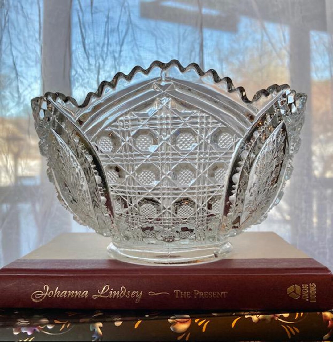 John Higbee, Bowl, Glass, Pressed Glass, Antique, 1909, EAPG Floral ...