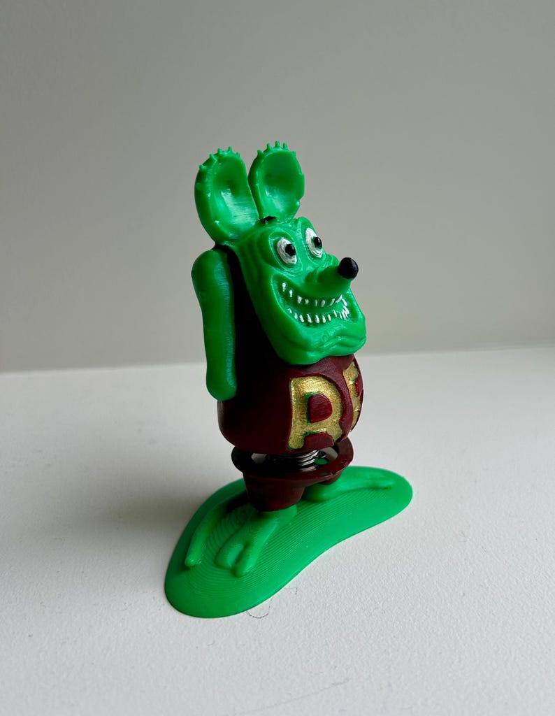 Rat Fink Hand Painted Bobble Head, Ed Roth Rat Fink, Big Daddy Rat Fink ...