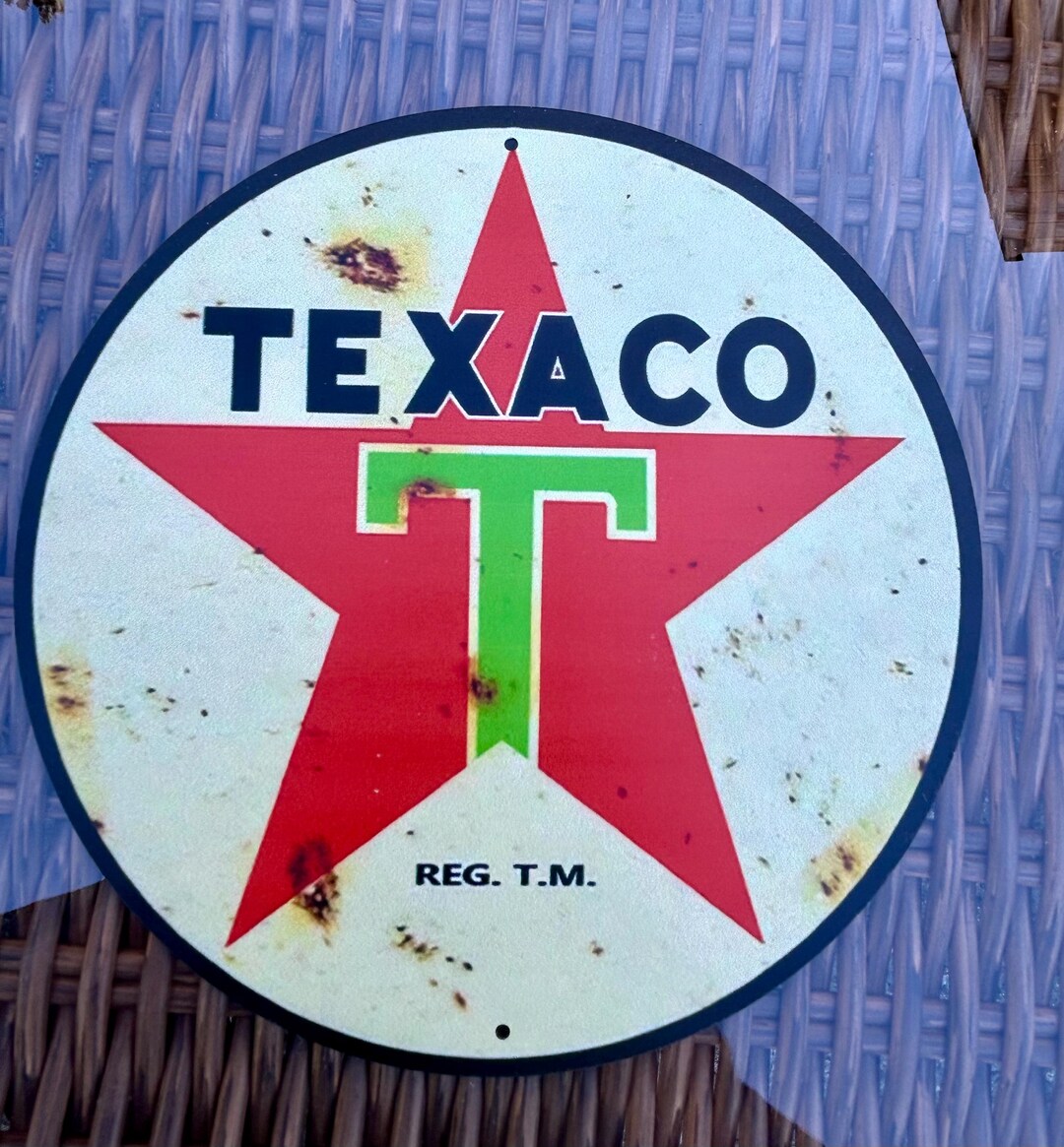 Texaco Sign -- Vintage Texaco Sign - Reproduction Texaco Gas Sign ...
