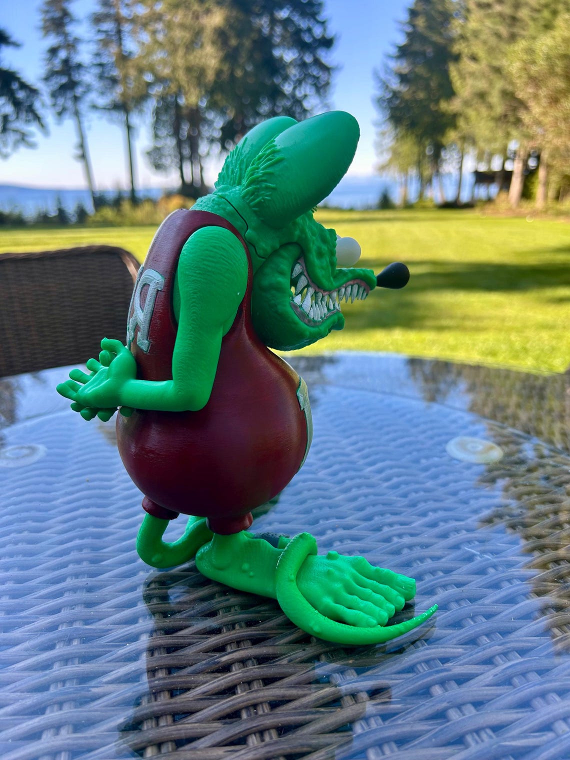 Rat Fink Figurine, Large Hand Painted Rat Fink Collectible, Ed Roth Big ...