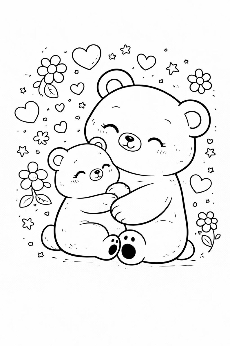 Mother’s Day Coloring Pages Printable – Mom & Baby Animals – Cute ...