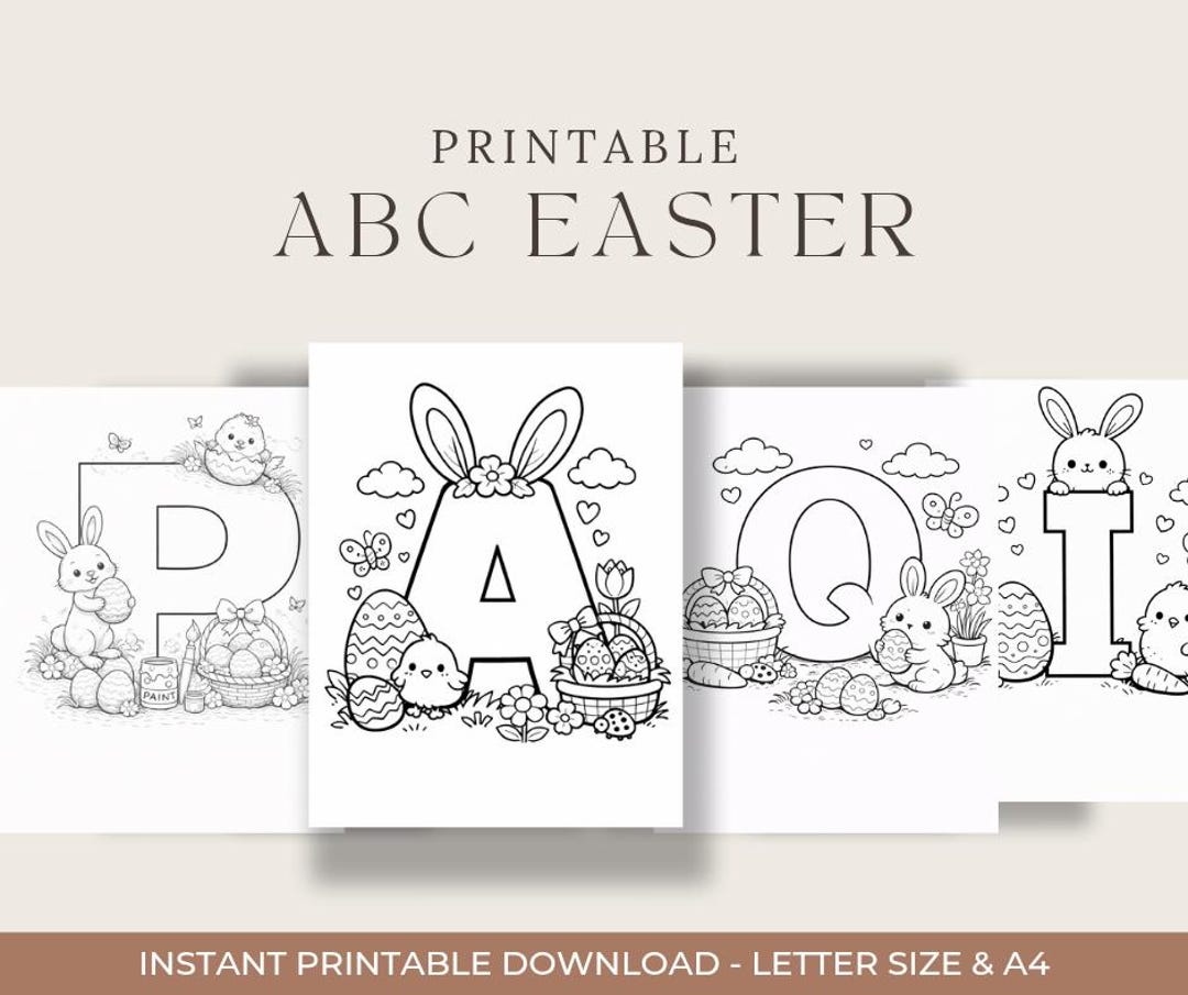 Easter Alphabet Coloring Pages A-Z – Letter Coloring Sheets Printable ...
