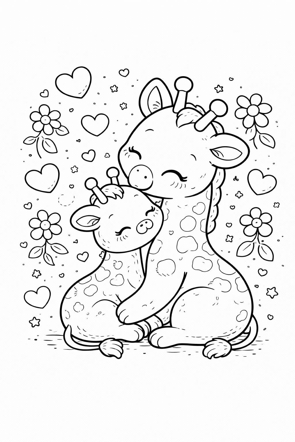 Mother’s Day Coloring Pages Printable – Mom & Baby Animals – Cute ...