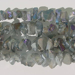 Light Blue With Purple Flash Titanium Quartz Chunky Top Drilled Points ...