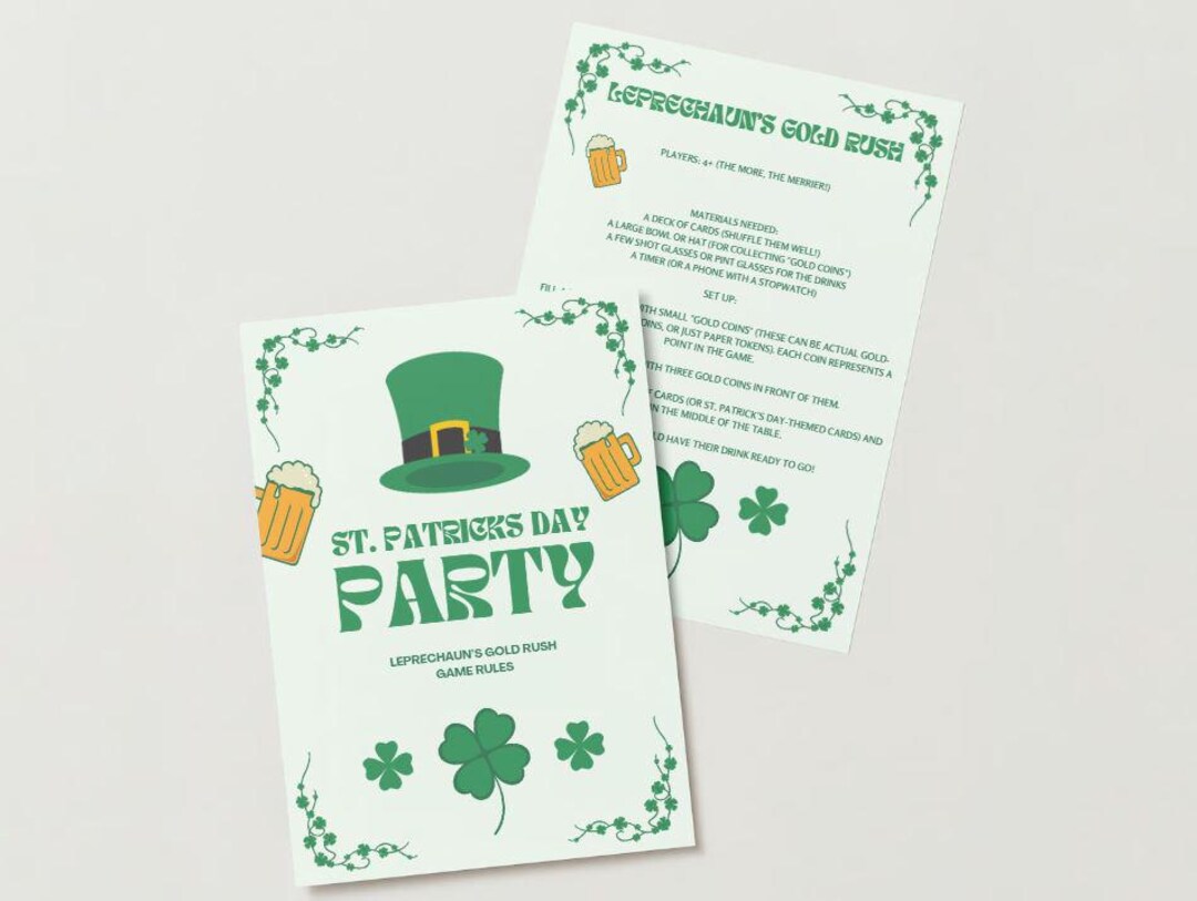 St Patricks Day Drinking Game - Leprechaun's Gold Rush, Digital ...