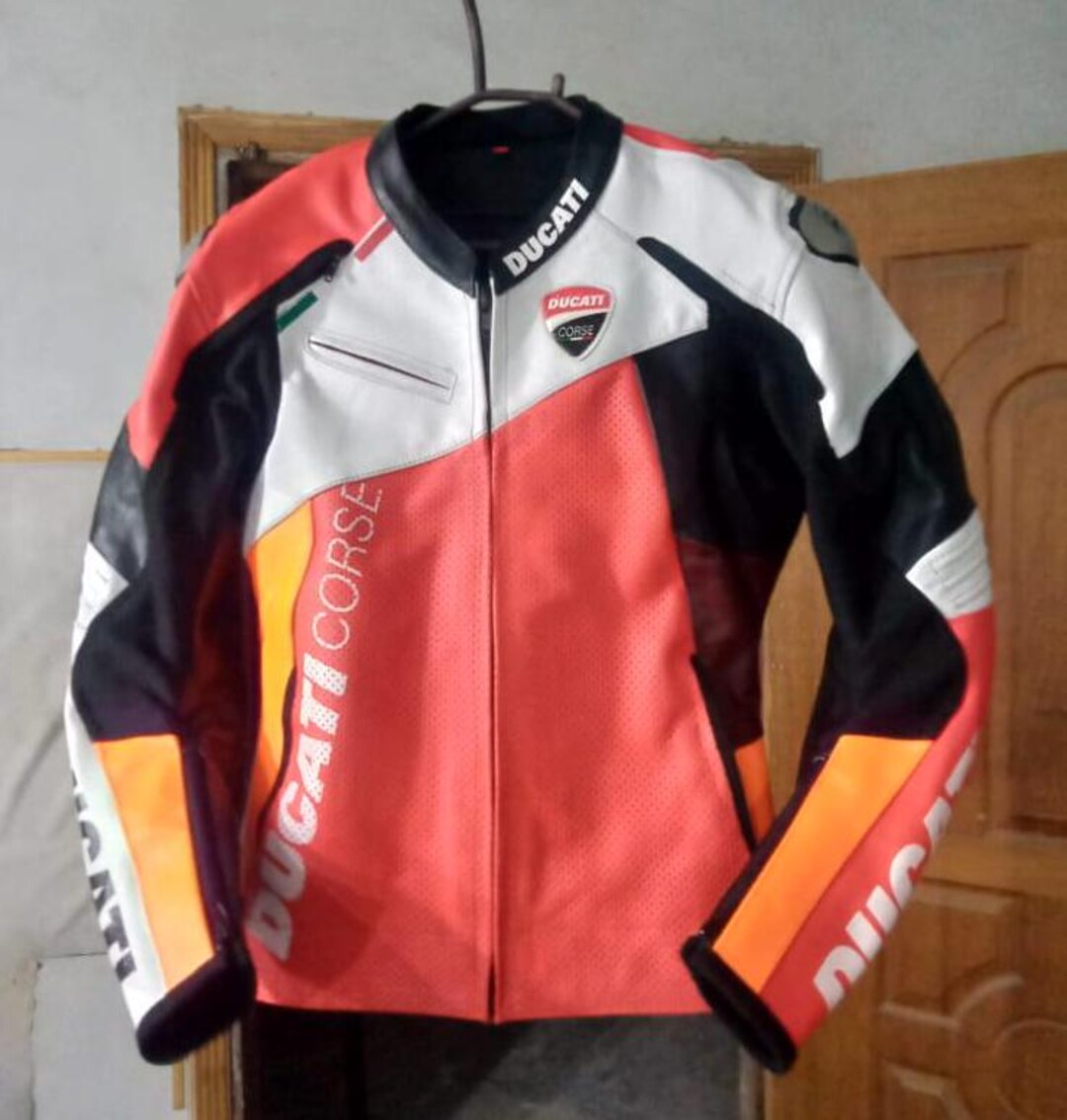Ducati Corse Motorbike Leather Jacket, Men Jacket Cowhide Leather Biker ...