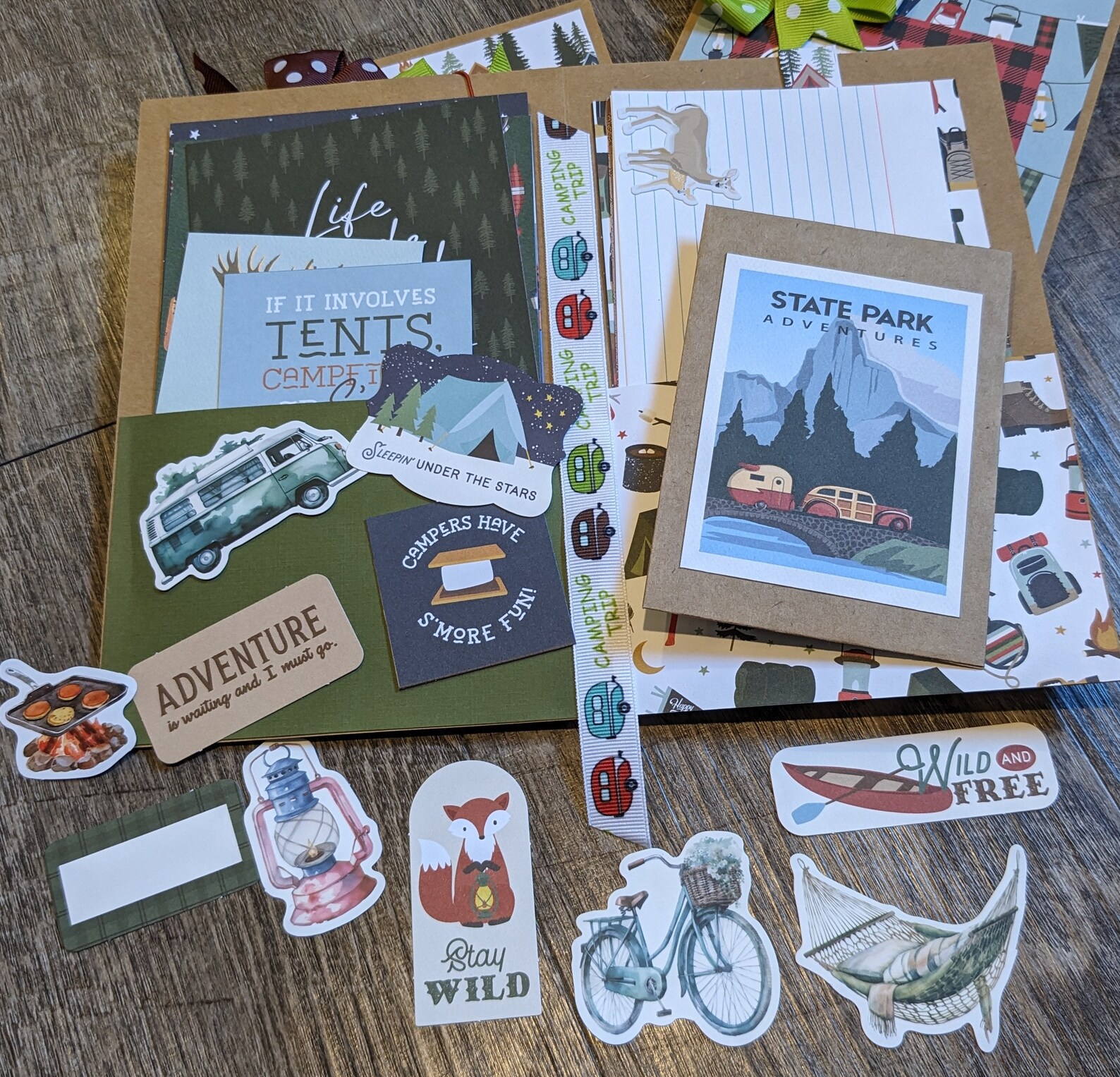 Camping Travel DIY Junk Journal Kit, Planner, Scrapbook Kit - Etsy