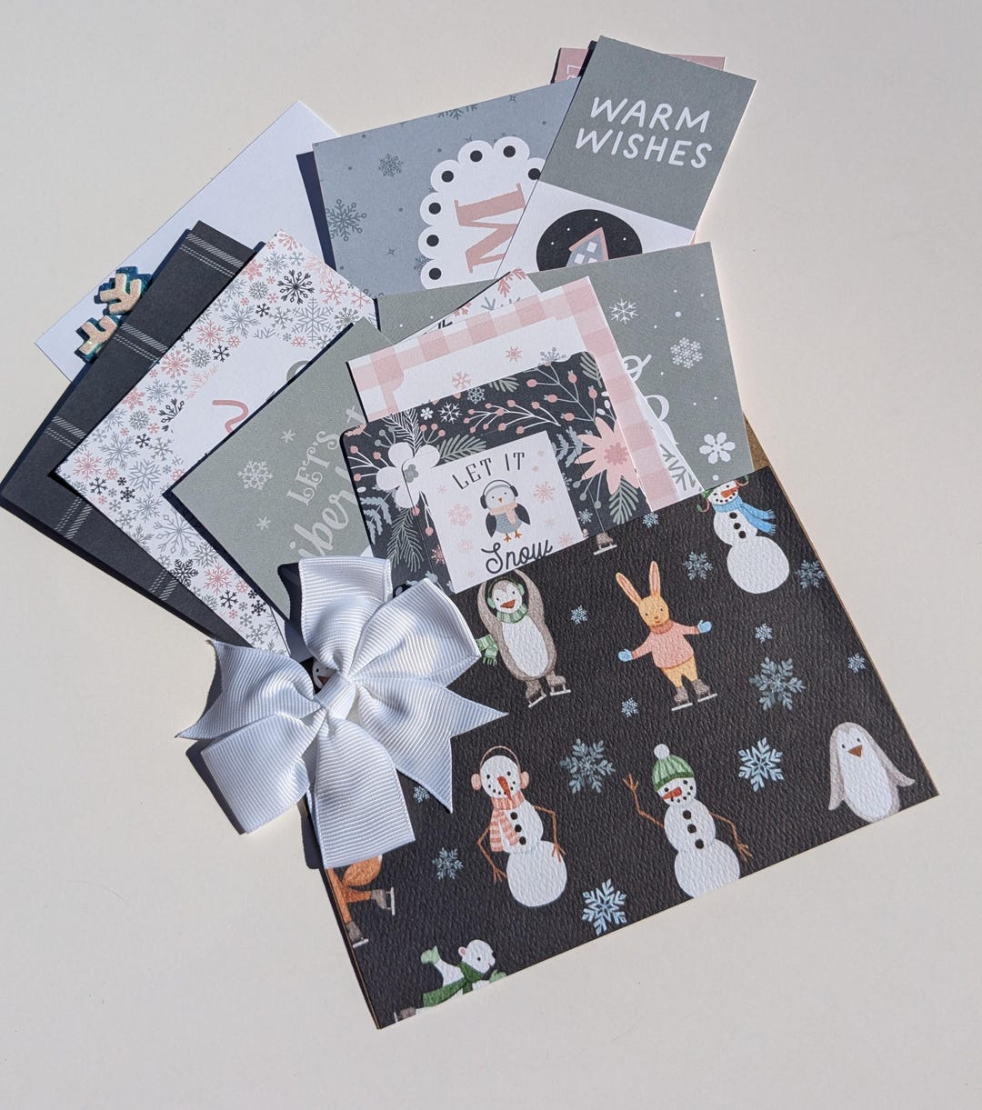 Winter Stuffed Pocket Kit, Junk Journal, Planners, Cards - Etsy