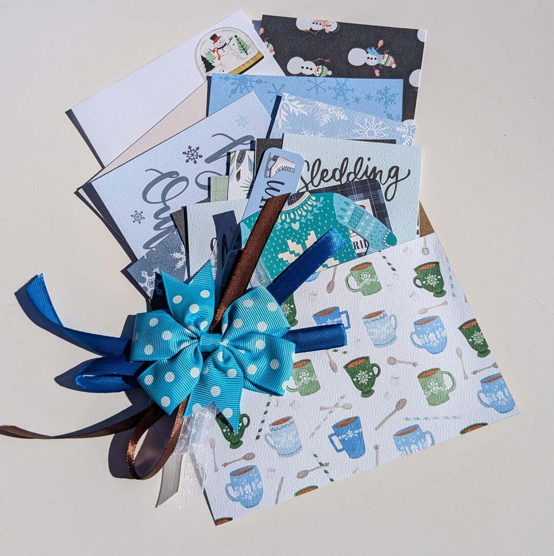 Winter Stuffed Pocket Kit, Junk Journal, Planners, Cards - Etsy